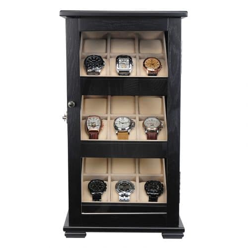 18 SLOTS OAK WOOD - WATCH CABINET - WATCH DISPLAY BOX